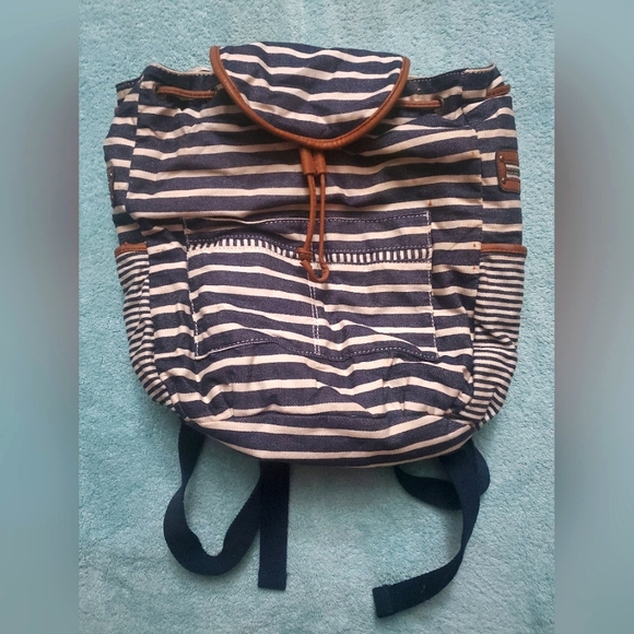 American Eagle Outfitters | Bags | Ae Navy Bluewhite Striped Backpack ...